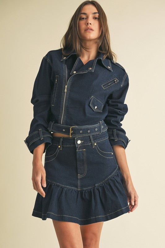 Dark Denim Moto Jacket